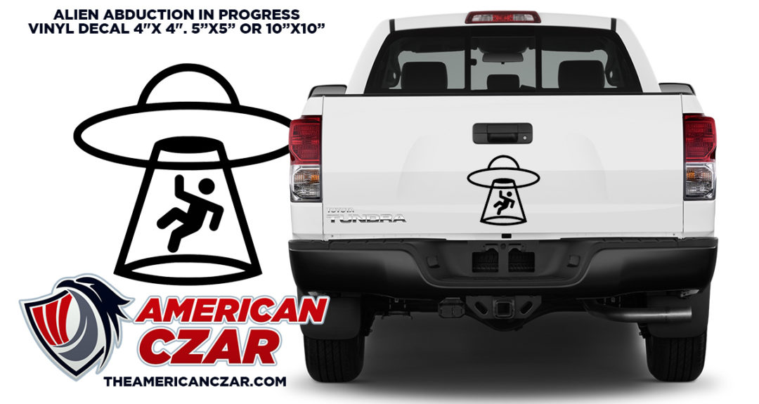 Popular Alien abduction in progress vinyl decal 4"x 4". 5”x5” or 10”x10 ...